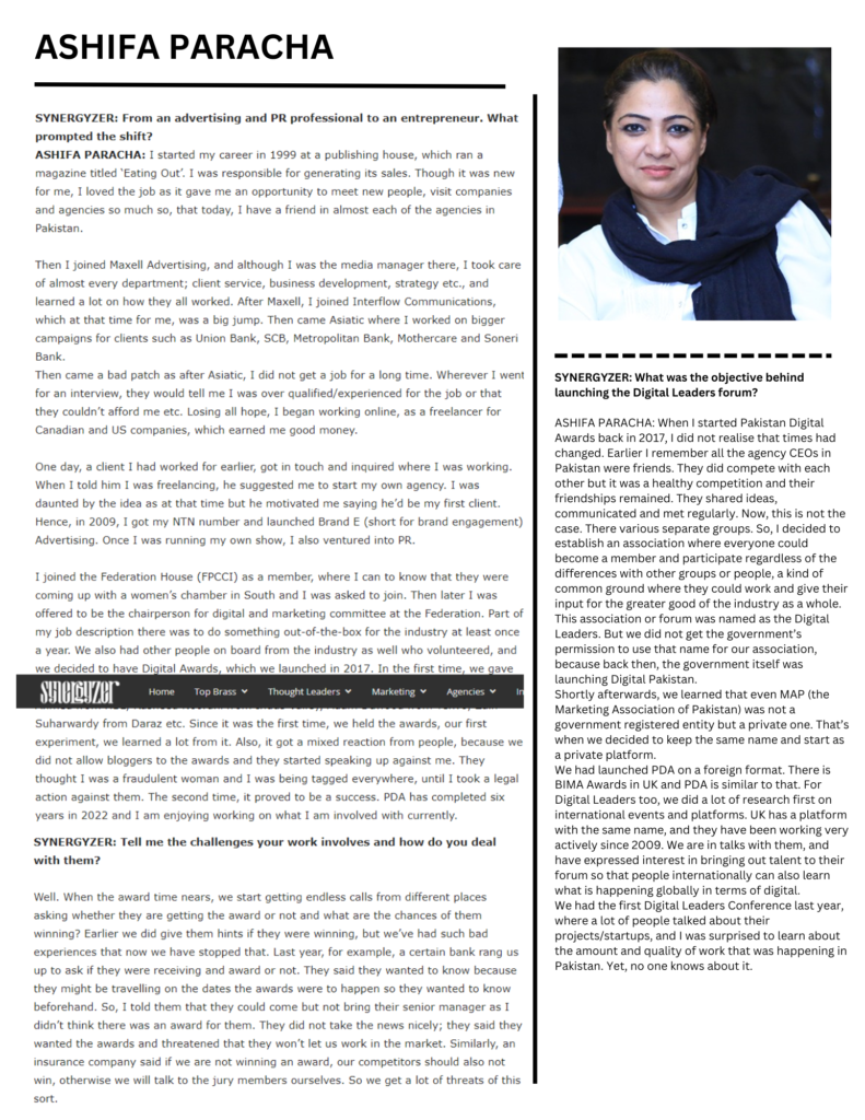 Interview - Ashifa Paracha